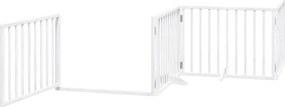 Zábrana pro psy s dvířky skládací 12 panelů bílá 960 cm topol 3155564