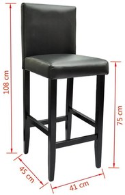Petromila Barové stoličky 6 ks černé umělá kůže