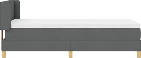 Postel s boxspringem s čelo Tmavě šedá 190 x 90 cm textil 3341329