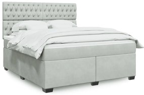 Box spring postel s matrací světle šedá 180x200 cm samet 3290984