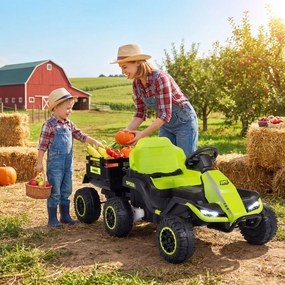 Costway 24 Elektrický traktor V Elektrický traktor pro děti ve věku 3 a – zelený