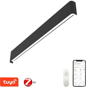 Led světlo immax neo línea smart nástěnné svítidlo 76cm 40w černé zigbee 3.0