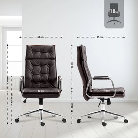 Kancelářská židle Sotira pravá kůže – hnědá