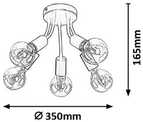 Rabalux 6809 - Přisazený lustr ALMUS 5xE27/60W/230V