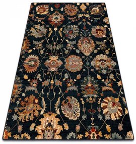Kusový koberec vlněný Dywilan Superior Latica Navy Černý Modrý Rozměr: 200x300 cm