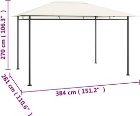 Altán 384x281x270 cm krémový 180 g/m² 313921