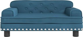 Pelíšek pro psy modrý 70 x 45 x 30 cm samet 171882