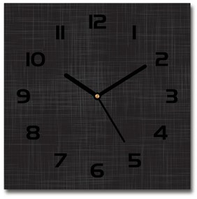Wallmuralia Skleněné hodiny čtverec Lněná textura 30x30 cm