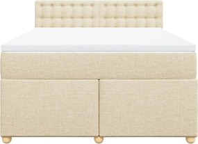 Box spring postel s matrací krémová 160x200 cm textil 3289050