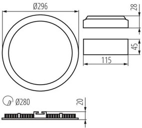 Kulatý LED panel Kanlux ROUNDA V2LED 24W-NW-SN neutrální bílá 27220