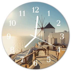 Nástenné skleněné hodiny Santorini fi 30 cm