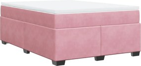 Box spring postel s matrací růžová 140x190 cm samet 3285286