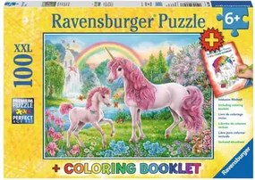 Ravensburger Puzzle Magičtí jednorožci XXL + omalovánky / 100 dílků /