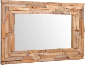 Dekorativní zrcadlo teak 90 x 60 cm obdélníkové 244563