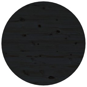 Konferenční stolek černý Ø 55 x 45 cm masivní borové dřevo - Default Title