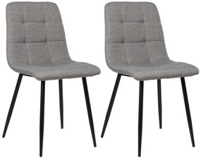Jídelní židle Dornoch - 2 ks - textilní čalounění | světle šedé