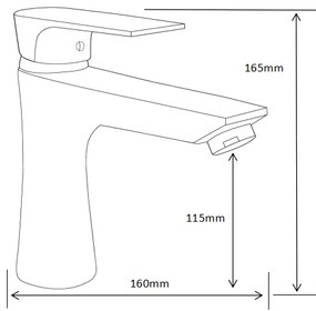 Mexen AXEL - Umyvadlová baterie, Černá,73800-70