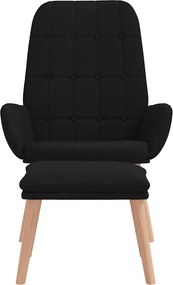 Relaxační křeslo s podnožkou černé textil 3315153