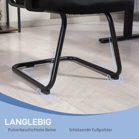 HOMCOM Křeslo do Kanceláře s Mřížkovaným Potahem, Ergonomické Křeslo na Schůzky s Kluznou Podlahou, pro Zasedací Místnost, Ložnici, Čekárnu, Recepce,…