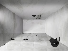 Mexen Lunar-F, L skládací levé sprchové dveře 110 cm, 8mm čiré sklo, grafitový profil, 836SL-110-050-95-00-L