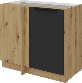 ARIA ac | dolní skříňka 105 ND 1F rohová s policí | 105x60 cm | artisan/černá