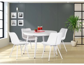 AUTRONIC Jídelní stůl 110+40x110 cm, keramická deska bílý mramor, MDF. kov.nohy, bílý mat