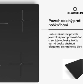 Klarstein PowerGlide indukční varná deska | Odolná proti poškrábání | 4 varné zóny | 7400 W | 60 cm