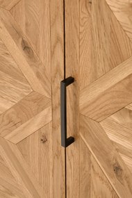 Komoda Indus 117 cm z masivu dub přírodní/grafit