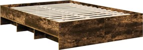 Rám postele s čelo Kouřový dub 150 x 200 cm Kompozitní dřevo 3408841