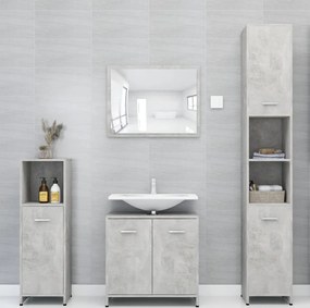 vidaXL 4dílný set koupelnového nábytku dřevotříska [3154403] Barva: Betonová šedá