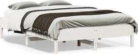 vidaXL Rám postele voskově 135 x 190 cm masivní borovice [842718] Barva: Bílá
