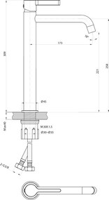 Sapho ICONIC stojánková umyvadlová baterie vysoká bez výpusti zlato mat AF006GB