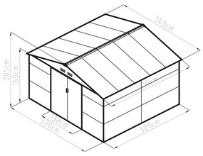 Zahradní domek G21 GAH 1085 - 340 x 319 cm, zelený