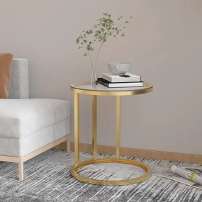 Odkládací stolek zlatý a průhledný 45 cm tvrzené sklo 331661
