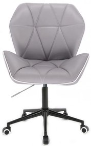 LuxuryForm Židle MILANO MAX na černé podstavě s kolečky - šedá
