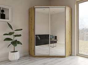 Casarredo - Komfort nábytek Rohová šatní skříň CORA 140/220 artisan/zrcadlo