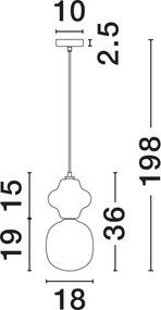 Bílé/oranžové keramické závěsné svítidlo se skleněným stínidlem ø 18 cm Clio – Nova Luce