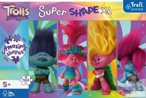 Trefl - Puzzle - Super Shape XL Trollové 3: Trollí hrátky / 104 dílků