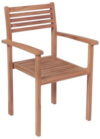 Stohovatelné zahradní židle s poduškami 6 ks masivní teak,  3072598