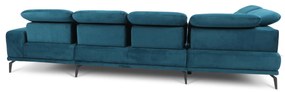 Rohová sedačka ve tvaru U Nicolette (modro-šedá) (L). 1038127