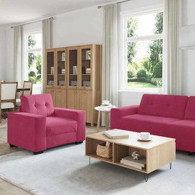 Set pohovek 3 ks Větrná červená samet 3324643