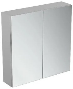 Ideal Standard Mirror&Light - Zrcadlová skříňka 700x700 mm, hliník T3590AL