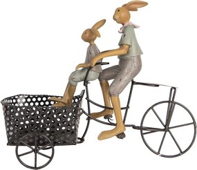 Dekorace králíci na kole s košíkem - 28*12*23 cm