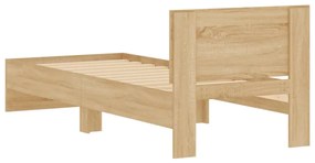 Rám postele s čelem dub sonoma 90 x 200 cm kompozitní dřevo