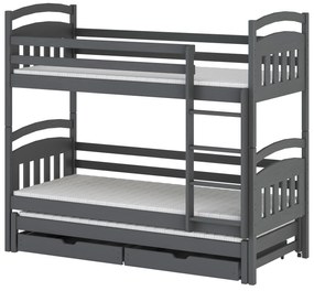Dětská postel 80 cm ANIE (s roštem a úl. prostorem) (grafit). 1013170