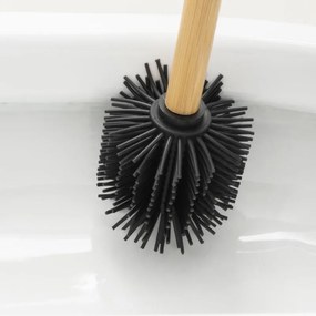 Erga Bambo, WC kartáč se silikonovou hlavou a bambusovou rukojetí, 34 cm, černá/bambus, ERG-YKA-V.WCZ BAMBO-SILKA