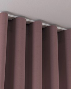 Závěs na řasící pásce wave barva růžová látka poloprůhledná, pletený vzor