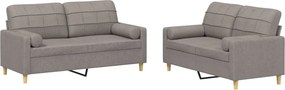 2dílná sedací souprava s polštáři taupe textil 3201297