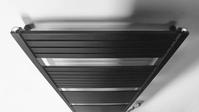Aqualine Aqualine, TONDI-E elektrické topné těleso, rovné, 600x1690 mm, 800W, černý mat, DE496T