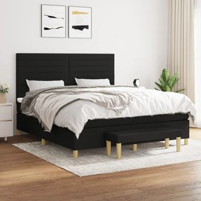 Box spring postel s matrací černá 180x200 cm textil 3137255